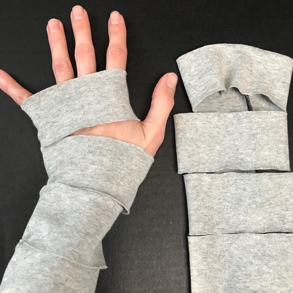 Hand Crafted | Accessories | Cut Out Gloves Gray Arm Warmers Ripped ...